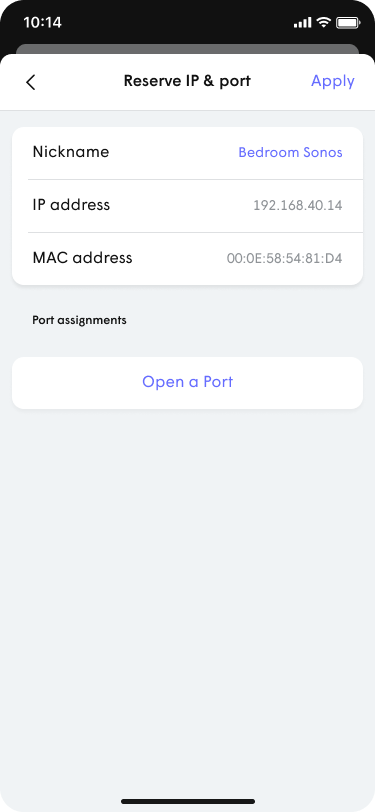 How can I reserve a static IP through the HomePass App?