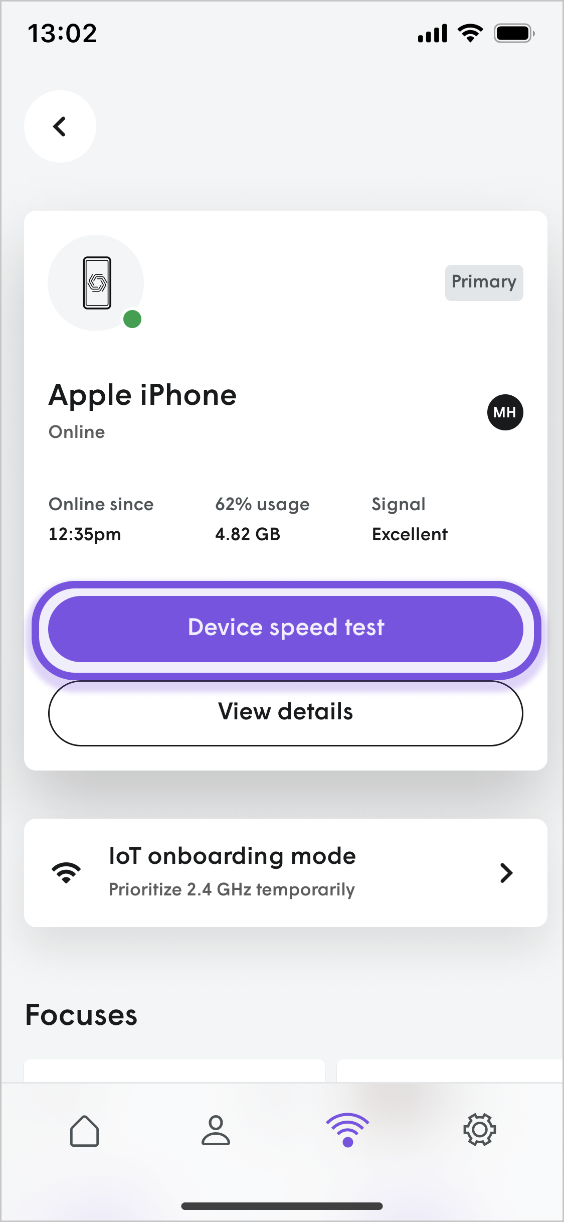 How do I run Device Speed Test?