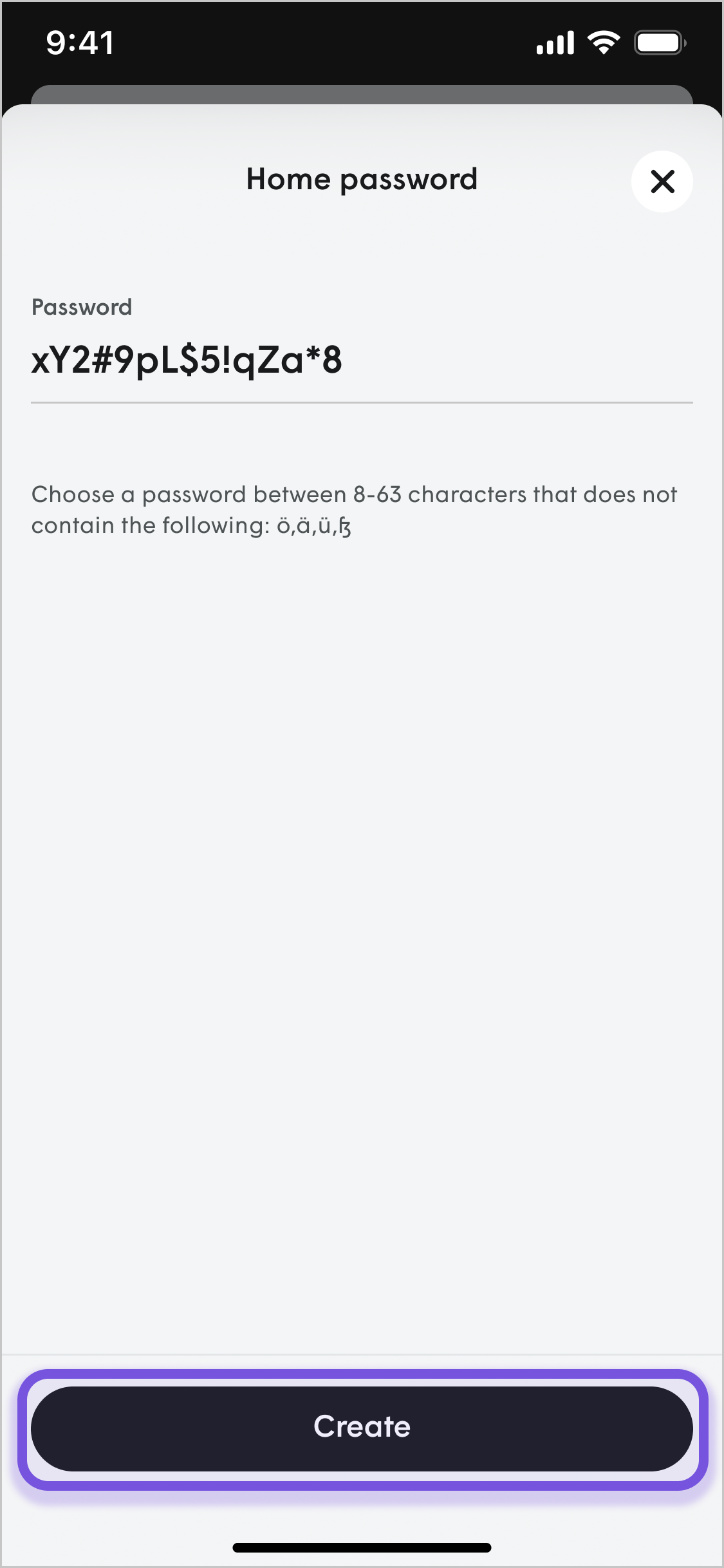Create a new WiFi password for Home