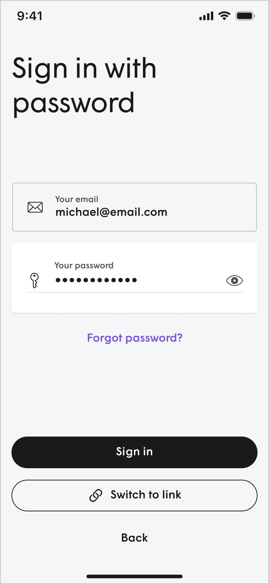 Signing in to Plume Home App