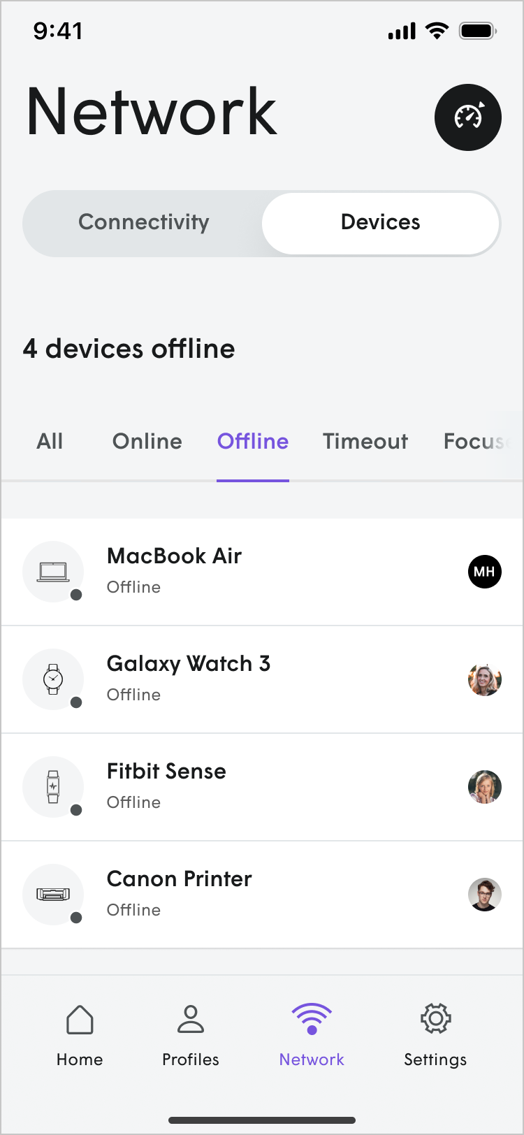 Where can I see the list of devices connected to my network?