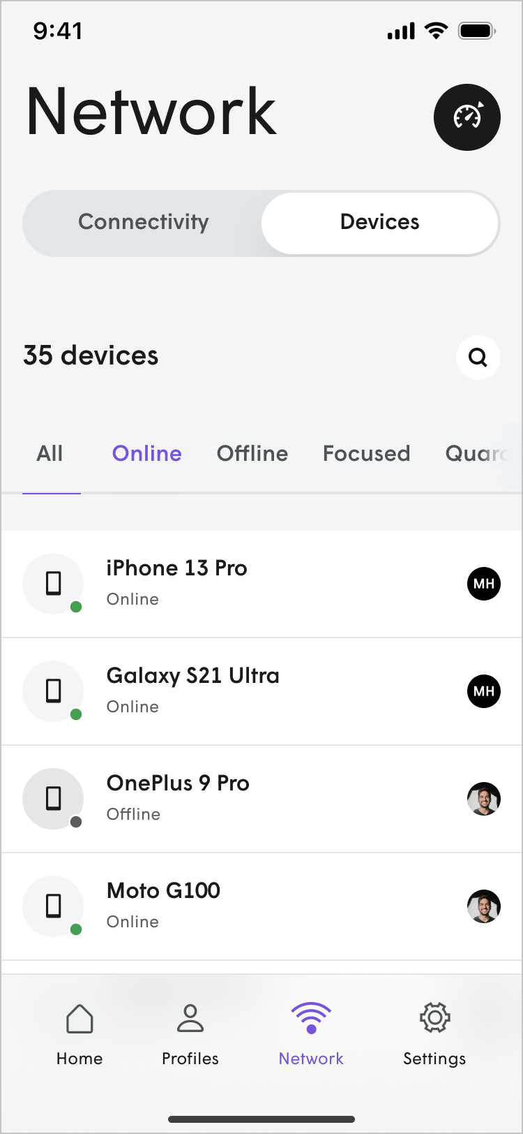 Where can I see the list of devices connected to my network?
